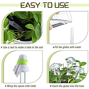 meekoo Plant Watering Globes 10 Pack Iridescent Rainbow Clear Glass Planter Insert Plant Watering Devices for Indoor Outdoor(Mushroom)