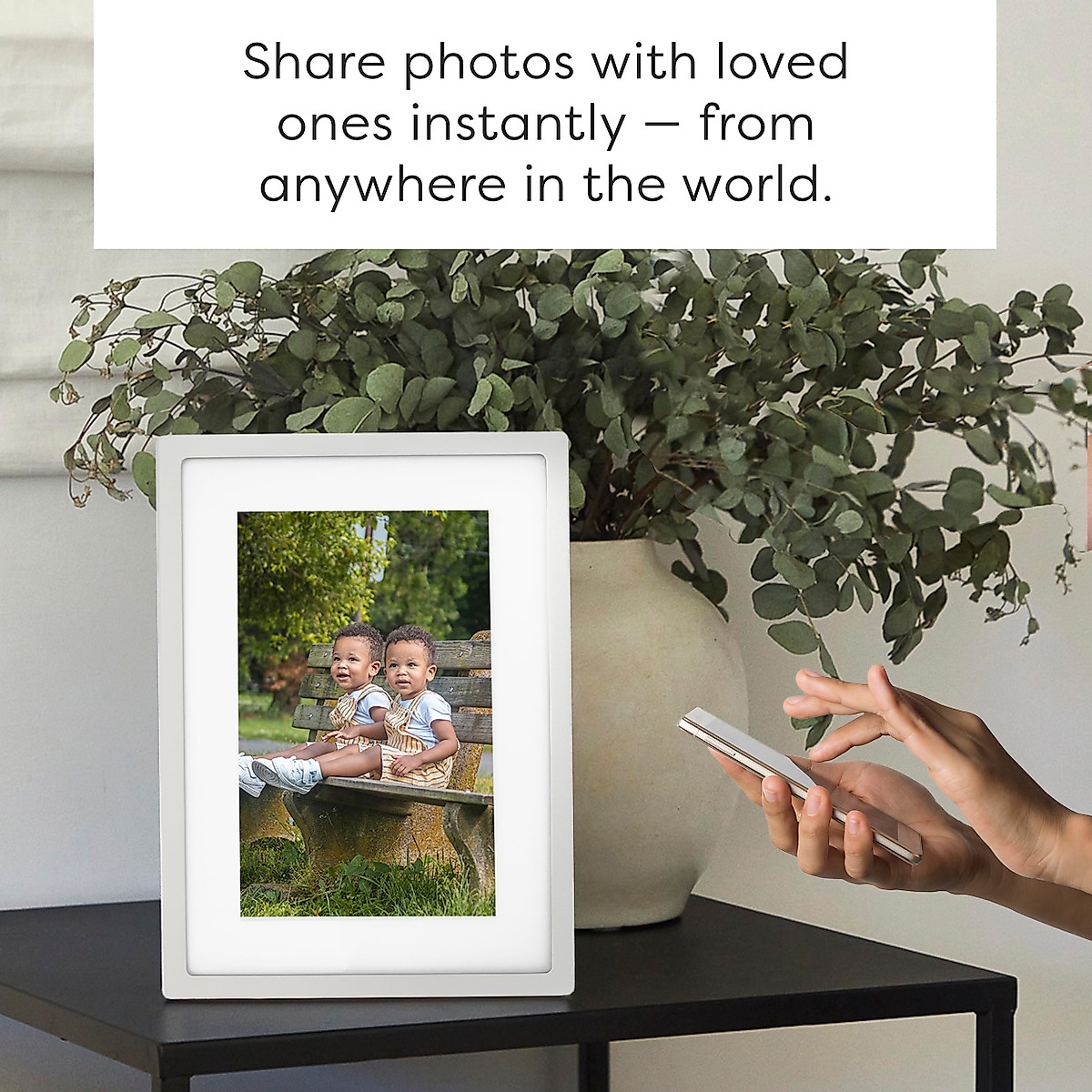 Skylight Digital Picture Frame - WiFi Enabled with Load from Phone Capability, Touch Screen Digital Photo Frame Display - Customizable Gift for Friends and Family - 10 Inch Silver
