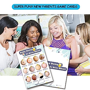 Beer Belly or Pregnant Belly, Baby Shower Game, Baby Bump or Beer Belly, Guessing Game, Fun Baby Shower Game, Gender Reveal Voting Cards, Girl or Boy 30 Pack (Each Game with Answer)