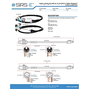 SIRS-E Heavy Duty DMX XLR 3 Pin Male to RJ45 Male 3Ft Cable Adapter for LED Lighting DMX512 Decoders