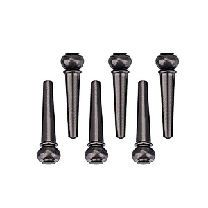 6Pcs Guitar Bridge Pins, Brass Pin Acoustic Guitar Strings Nail Pegs (Black) Ebony Bridge Pins 6 Pacoustic Guitar Strings