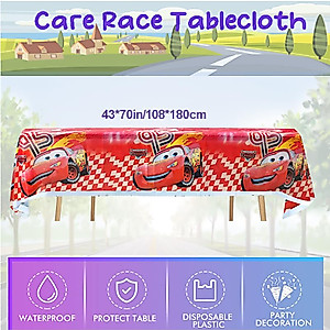 Lnkdeya Race Cars Birthday Party Decoration-144Pcs Racing Cars Checked Balloon Garland Kit Cars Banner Racing Backdrop Tablecloth