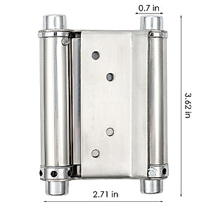 Kitchen Doors Cabinet Hinges,Cupboard Door Clip-on,Durable 4pcs 3Inch Double Action Hinges Swing Spring Hinge Stainless Steel Gate Spring Hinge Door Furniture Cabinet Drawer Hardware Tool for Doors