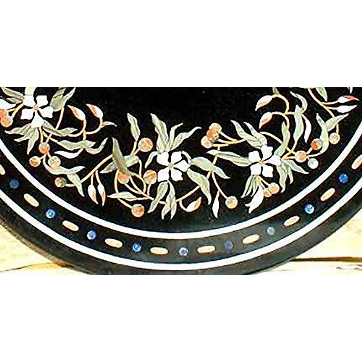 24" X 24" inch Marble Dining Table Pietra Dura Inlay Floral Marquetry Design Living Room Table, Conference Table, Office Table