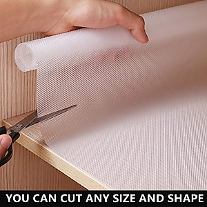 17.7 ×177 Inch Shelf Liners Heavy Cabinet Liner Non-Slip Kitchen Drawer Liner Waterproof Cabinet Mat No Odor Cupboard Liner for Home and Kitchen - White