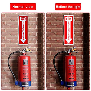 Tondiamo 4 Pack Fire Extinguisher Sign Fire Sign Rust Free Aluminum Reflective Signs 4 x12 Inch Laminated for Ultimate UV, Weather, Scratch, Water and Fade Resistance, Indoor Outdoor (Regular Style)