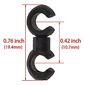 Saipe 10 Pcs Bike Cable Clasps Bicycle Rotatable S-Hook Clips for Brake Cable MTB Bike Road Bicycle