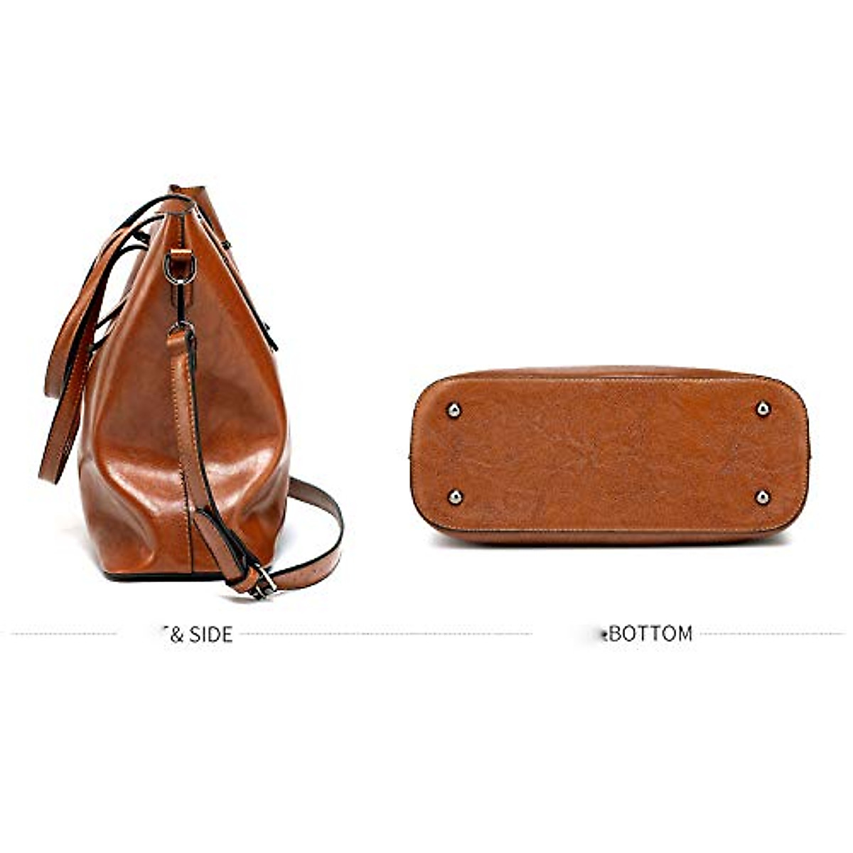 Ecokaki Women’s Vintage Large PU Leather Travel Handbag Hobo Bag Shoulder Bag Sling Bag Cross Body Bag Wine