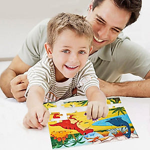 Puzzles for Kids Age 2-4, Wooden Jigsaw Puzzles for Toddlers Ages 2 3 4 Elephant,Dinosaur and Giraffe Animal Puzzle Preschool Educational Learning Toys