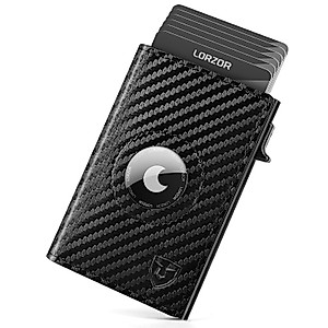 LORZOR Slim Airtag Wallet for Men, Bifold Leather Mens Wallets with Magnetic Closure, Smart Wallet RFID Blocking Pop Up Card Holder,Minimalist Wallet with Gift Box