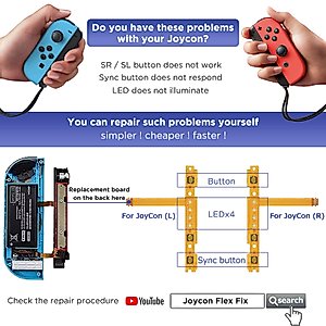 GeeRic, Joycon Joystick Replacement, 34 PCS Joycon Repair Kit Compatible with Switch OLED, Joycon Repair Kit Joystick Replacement Parts Set Compatible with Switch