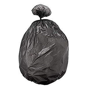 AmazonCommercial 33 Gallon Trash Bags 33" x 40" - 16 Micron Black High Density Commercial Garbage Bags - 250 Count
