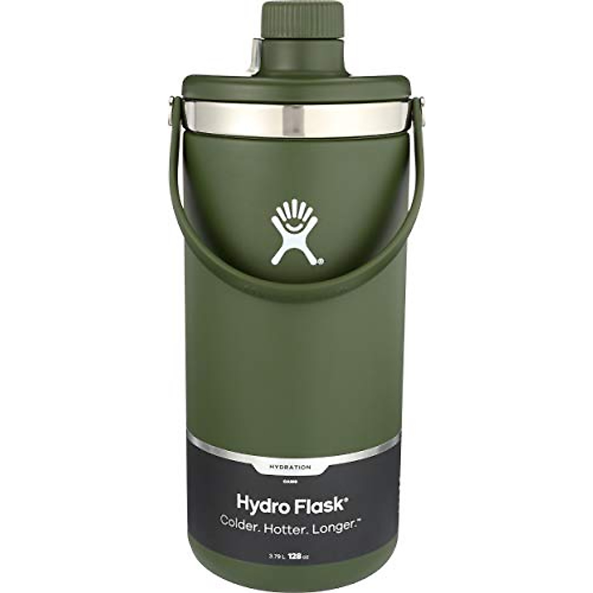 Hydro Flask 128 oz. Oasis Water Jug - Stainless Steel, Reusable, Vacuum Insulated - Leak Proof Cap, Olive