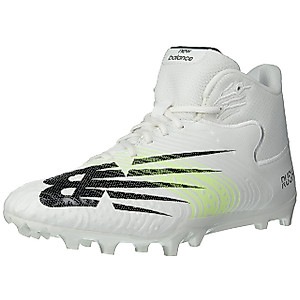 New Balance mens Rush V3 Mid Lacrosse Shoe, White/Bleached Lime Glo, 11.5 US