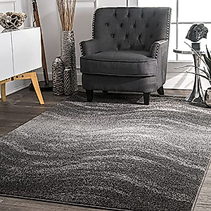 nuLOOM Julene Abstract Waves Area Rug, 5' x 8', Grey