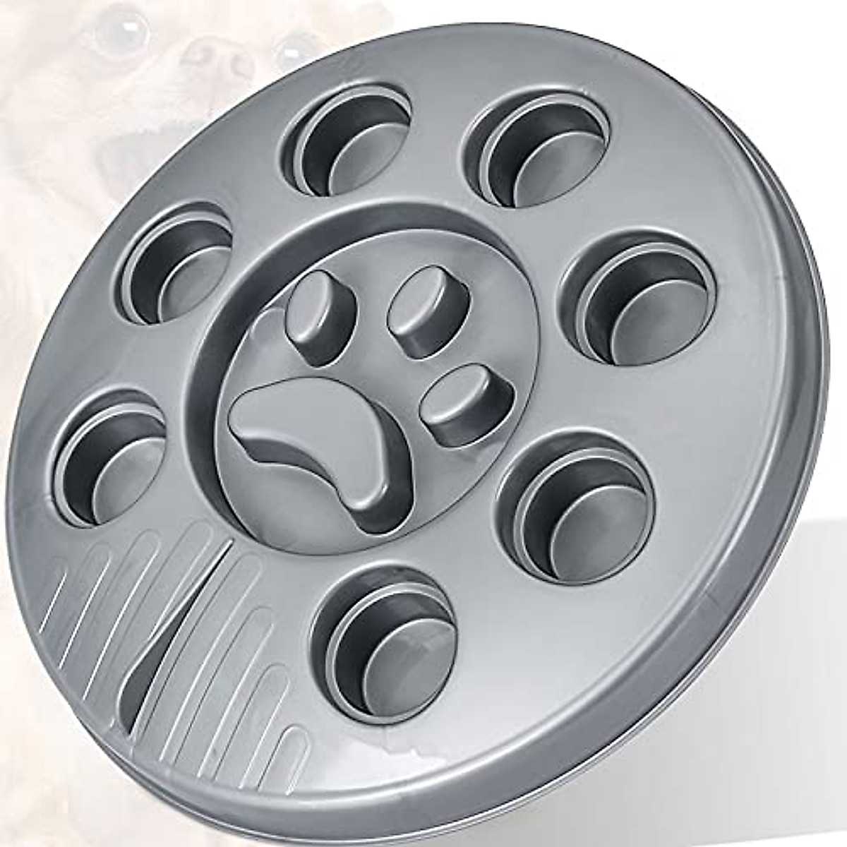 FUUIE Bowls for Food and Water Household Plastic Pet Bowl, Suitable for Cats and Dogs, Slow Food Design, Smooth and Burr-Free (Color : Blue)