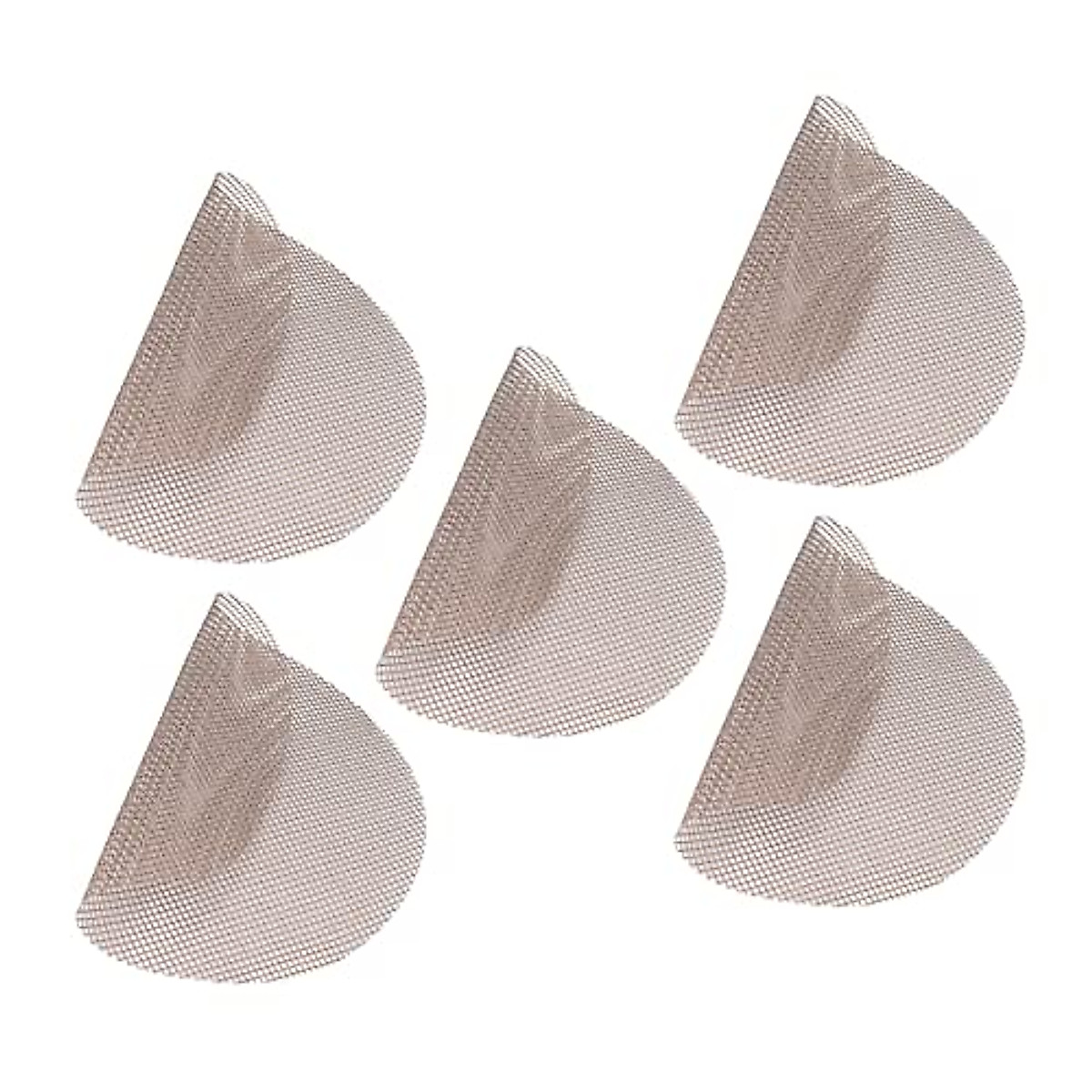 Garden kit 5Pcs High Temperature Resistant Barbecue Round Mat Reusable Non Stick BBQ Grill Grid Slice Pizza Mat 36cm Diameter(棕色)