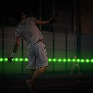 Moukeren Volleyball Badminton Net Light 16 ft String Lights with Remote, 16 Colors 4 Modes LED Light for Backyard Volleyball Badminton Game Outdoor at Night (net Not Include)