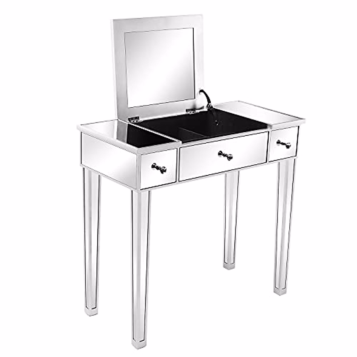 SDGH FCH Flip Glass Mirrored Makeup Table Dressing Table Dressers Study Table (80 x 38 x 76) cm(L x W x H)