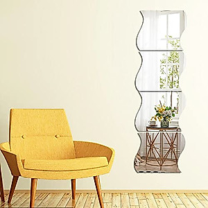 Full body Wall Mirrors, 4pcs 12x12 Removable Acrylic Plexiglass Wall-Mounted Frameless Mirror Wardrobe Full BodyLarge Long Mirror Home Workout Gym Mirror for Walls Dorm Floor Tile Self Adhesive