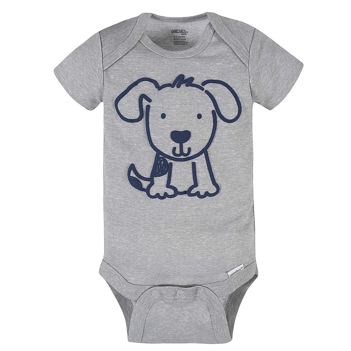 Onesies Brand Unisex Baby 3 Onesies 3 Pants Outfit Bundle Mix n Match Newborn to 12M, Blue Dog Stripe, 3-6 Months