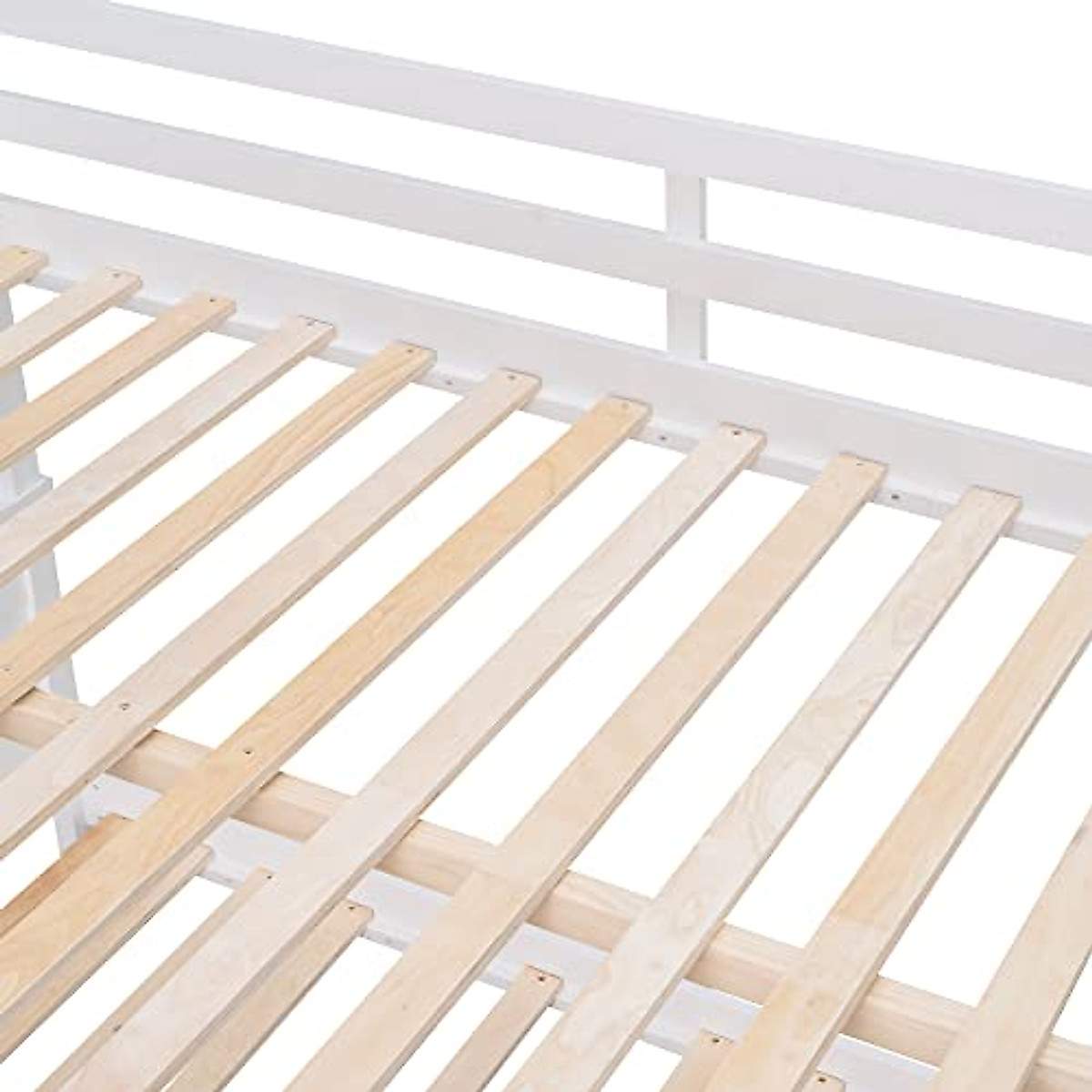 Lifeand Full-Over-Full Bunk Bed with Twin Size Trundle,Separable Bunk Bed for Bedroom,White