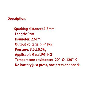 METER STAR 5Pcs Gas Heater One Outlet Piezo Igniter Spark Plug Push Button Ceramic Igniter