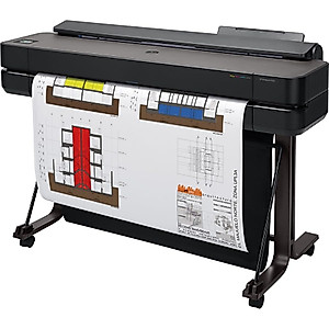 HP DesignJet T650 Large Format 36-inch Plotter Printer, Includes 2-Year Warranty Care Pack (5HB10H), Black