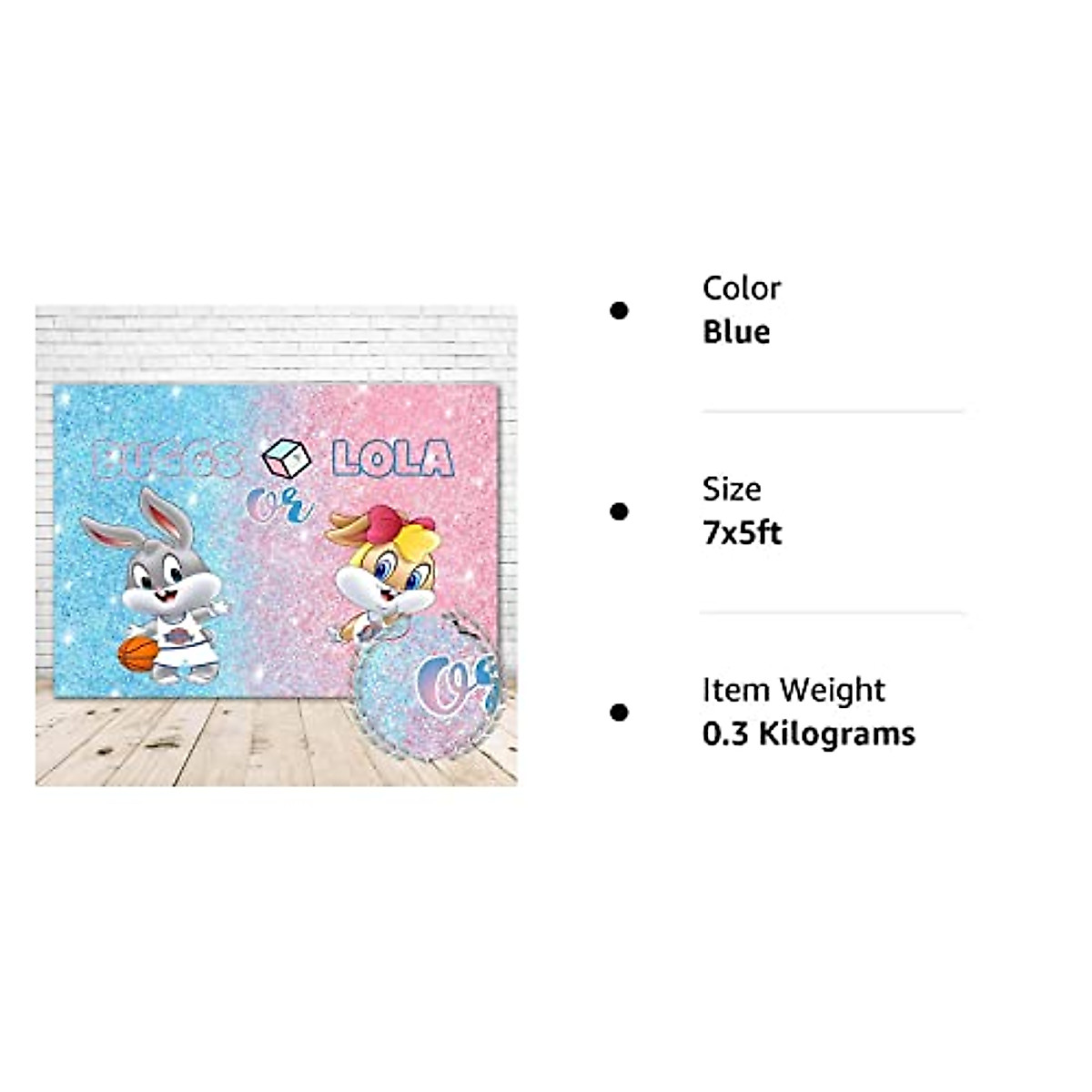 Moonlight Studio Space Jam Baby Shower Decorations Backdrop 7x5 Space Jam 2 Gender Reveal Banner for Party Supplies Vinyl Pink Or Blue Baby Shower Space Jam Theme Backdrops