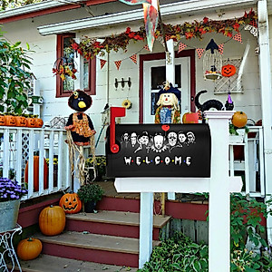 Welcome Halloween Clown Mailbox Covers Magnetic Standard Size 21x18 Inches, Hallowen Horror Movie Decor Post Box Cover Wraps Funny Garden Yard Decor