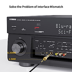 CableCreation 1/4'' to 1/8'' Headphone Audio Adapter, 6.35mm to 3.5mm Male to Female TRS Stereo Jack, Gold Plated Audio Jack Convertor for Cellphone,Speaker,Mic,iPod,Receiver,Guitar, Digital Piano