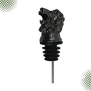Bottle Spout Wine Stopper Pourer Reusable Bottle Stopper Wine Spout Pourer Bottle Toppers for Stainless Steel Wine Pourer Lion Wine Stopper Glass Animals Wine Bottle Bracket