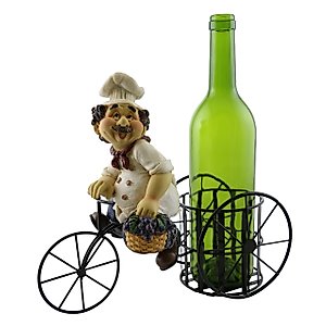 Chef Riding Bicycle Wine Bottle Holder