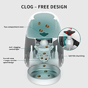 DOGNESS App Wi-Fi Control Automatic Cat Feeders, Dry Food Dispenser for Small Cat Dog Pet, Timed Cat Feeder, Microchip Pet Feeder Up to 15 Portion 6 Meals Per Day, 10s Voice Recorder, White