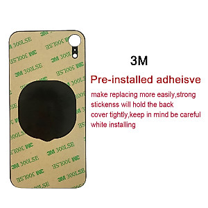 Perzework OEM Rear Back Glass Replacement for iPhone XR with Reparing Toolkit and Pre-Installed Adhesive White