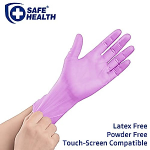 SAFE HEALTH Nitro-V Nitile-Vinyl Synthetic Violet Industrial Gloves-Small | Case of 1000 | Powder Free-Latex Free | Animal Agriculture-Housework-Painting-Bathroom Kitchen Cleaning-Dish Wash