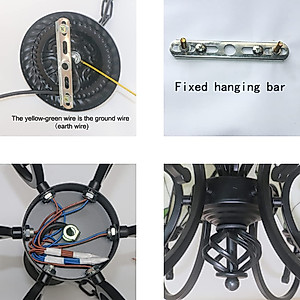 Skyweel Tiffany Style Chandelier Stained Glass Pendent Ceiling Light Flush Mount Ceiling Light Vintage Chandeliers Lighting Lamps (Leaf 6)