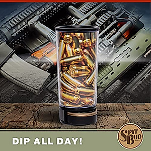 Spit Bud Portable Spittoon Traveler - Fits Cupholder - Virtually Spill Proof - Built in Can Opener and Holder Bullet Shells Design by Spitbud