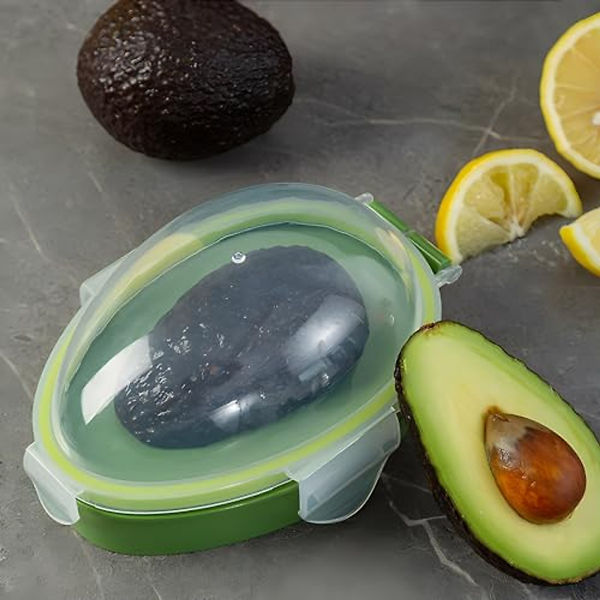 Lynetoo Avocado Saver Keeper Container Storage Box Holder Crisper Reusable with Pit Storage for Refrigerator 1Pcs