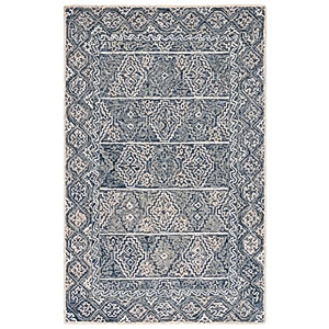 SAFAVIEH Aspen Collection 8' x 10' Blue / Beige APN275M Handmade Boho Wool Area Rug
