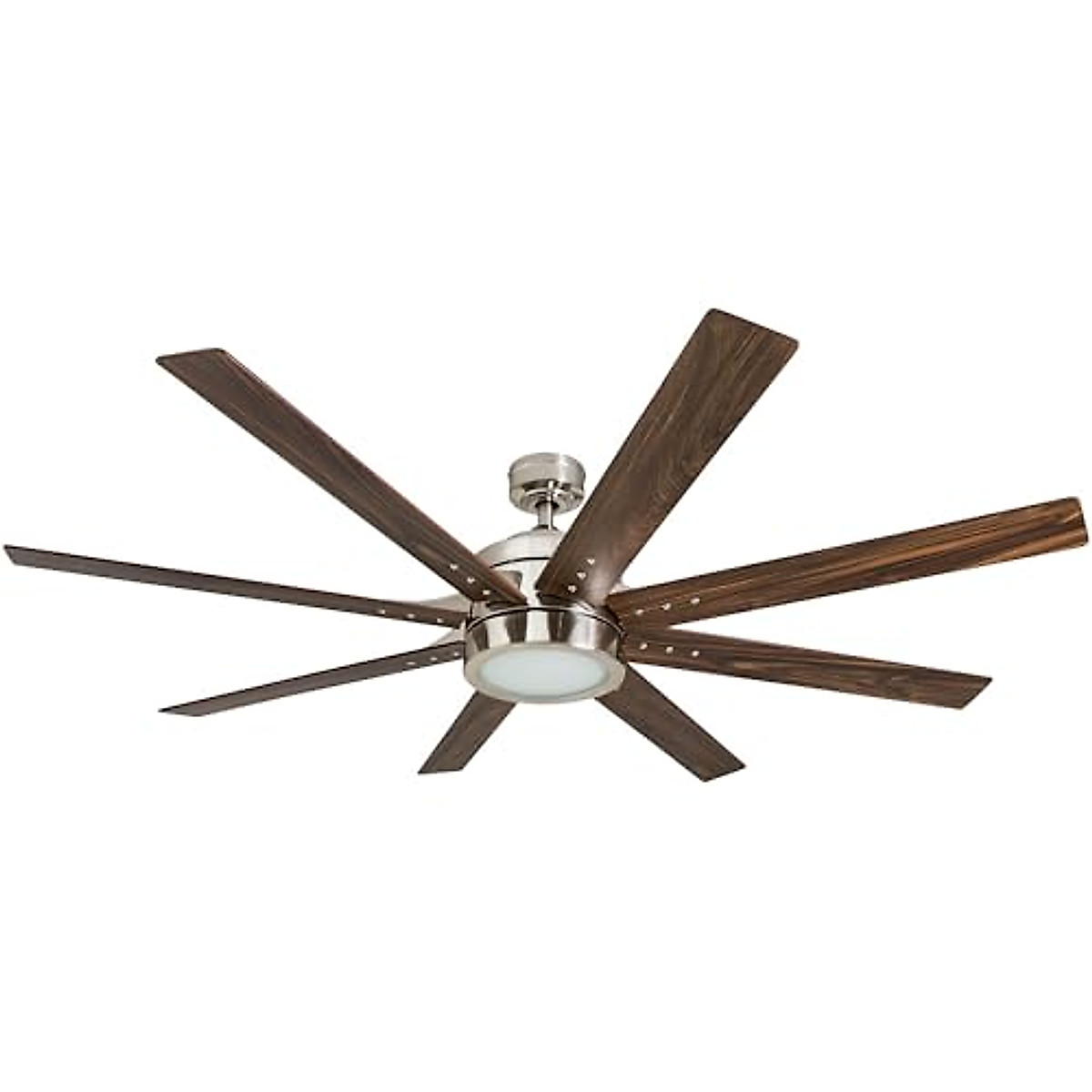 Honeywell Ceiling Fans Xerxes Modern 62 Inch Ceiling Fan with Light, Remote Control Fan, LED Indoor Fan with 8 Blades, French Oak and Gray Oak Blade Finish Options, Brushed Nickel (50608-01)