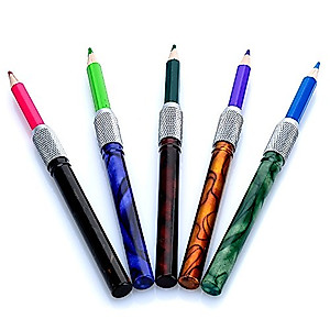 Art-n-Fly Pencil Extenders Set of 5 Pencil Lengthener for Color Pencils