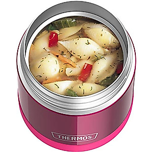 THERMOS FUNTAINER 10 Ounce Stainless Steel Vacuum Insulated Kids Food Jar, Pink