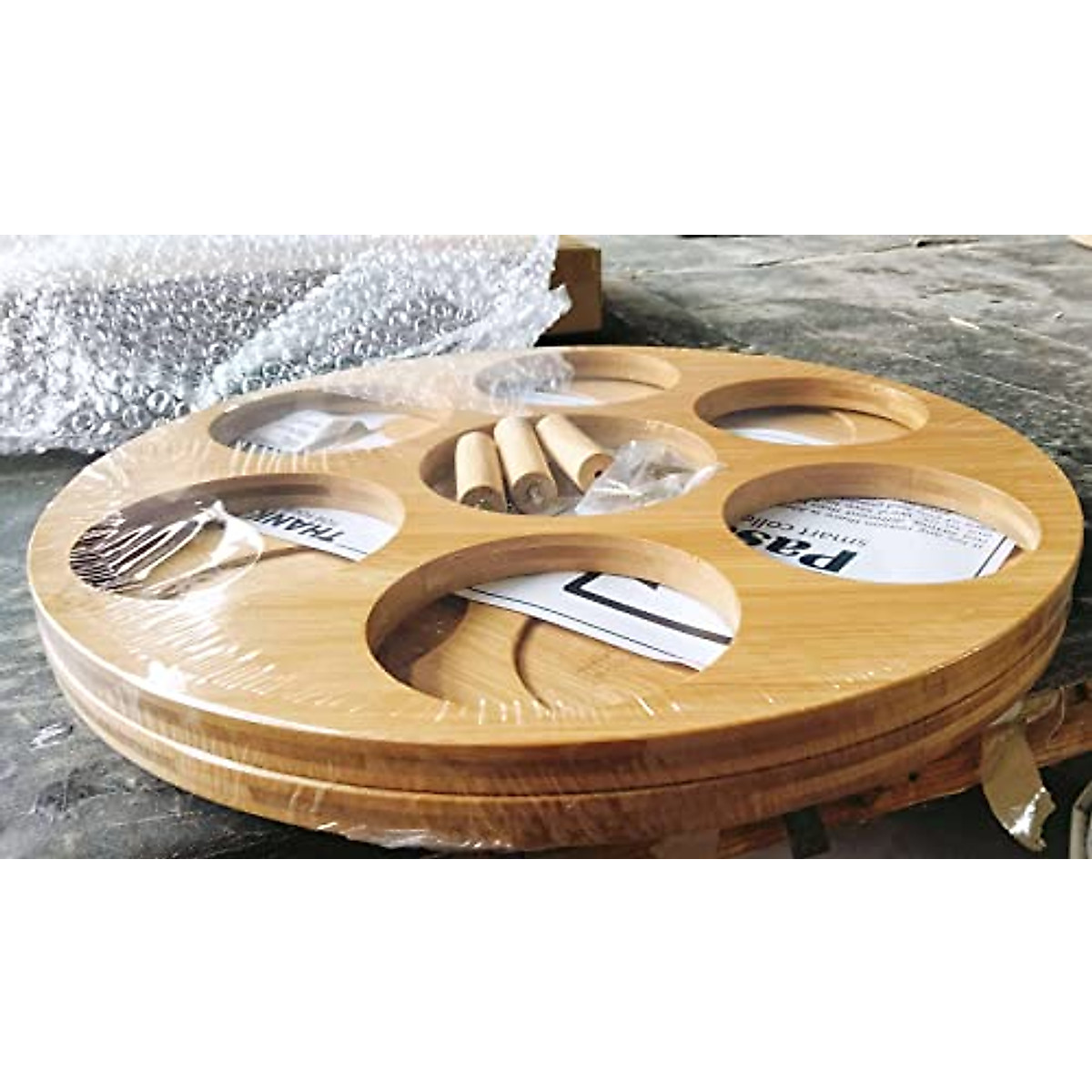 7 Bottles Capacity Coffee Syrup Rack- Rotating Syrup Bottle Holder Organizer- Kitchen Rack and Cobinet- Tabletop Freestanding Wine Rack- Lazy Susan for Bottle of Wine, Oil, Sauce, Alcohol