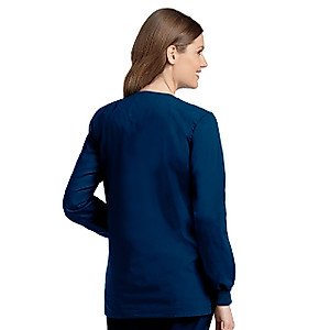 Landau Essentials Relaxed Fit 4-Pocket Snap-Front Scrub Jacket for Women 7525