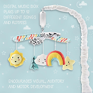 The Peanutshell Crib Mobile for Boys or Girls, Unicorn, Stars, Rainbow, Montessori Inspired