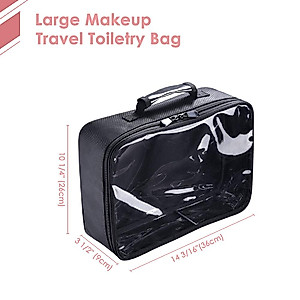 BYOOTIQUE 420D Clear Nylon Makeup Travel Toiletry Bag Portable Lightweight Transparent Cosmetic Storage Organizer Pool L