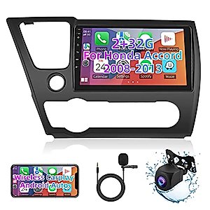 2+32G Android Stereo for Honda Civic 2013 2014 2015 2016 2017 Support Wireless Carplay&Android Auto with 9 inch Touchscreen GPS Navigation Bluetooth USB WiFi FM/RDS Radio Receiver Backup Camera