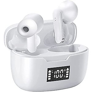 BD&M Wireless Earbuds, Bluetooth Headphones Waterproof Ear Buds Stereo Touch Control Earphone with LED Power Display, Bluetooth Earbuds for Sport, Work, Gym Compatible with iPhone & Android