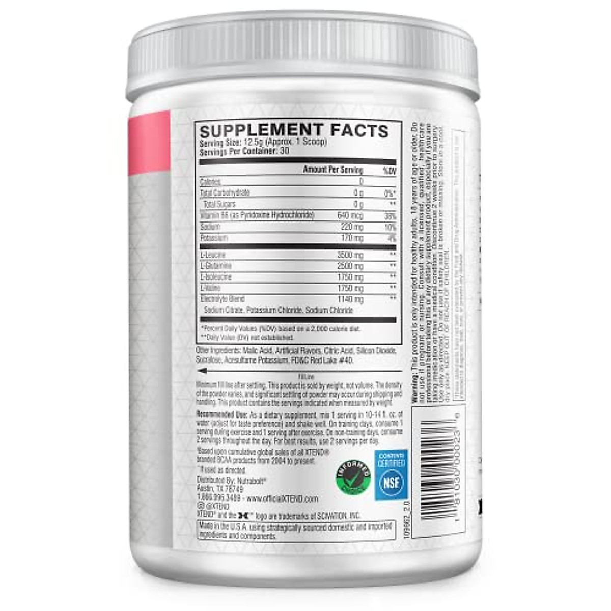 XTEND Original BCAA Powder Watermelon Explosion - Sugar Free Post Workout Muscle Recovery Drink with Amino Acids - 7g BCAAs for Men & Women - 30 Servings